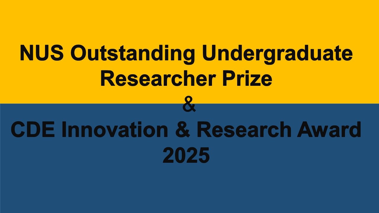 9 BME undergraduate Students among winners of NUS Outstanding ...