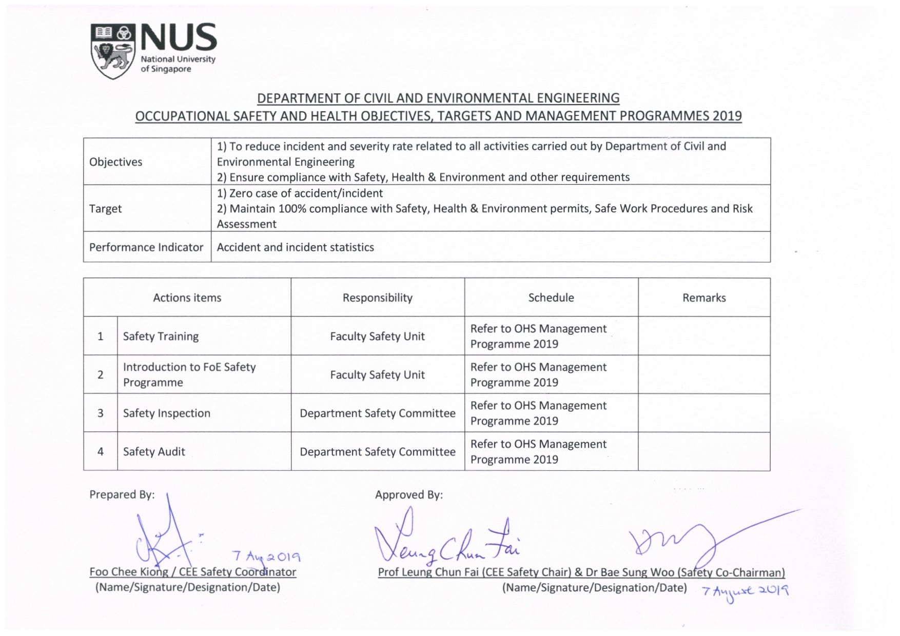 Safety & Health Committee – Civil and Environmental Engineering