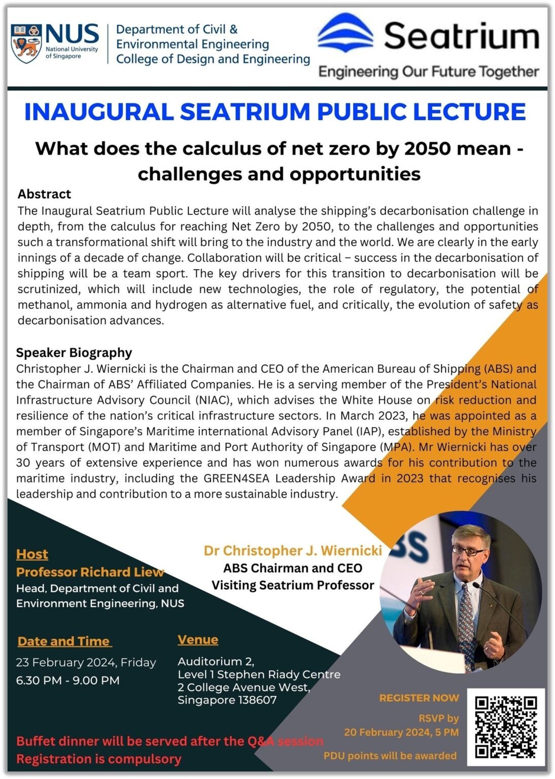 Inaugural Seatrium Public Lecture: What does the calculus of net zero ...