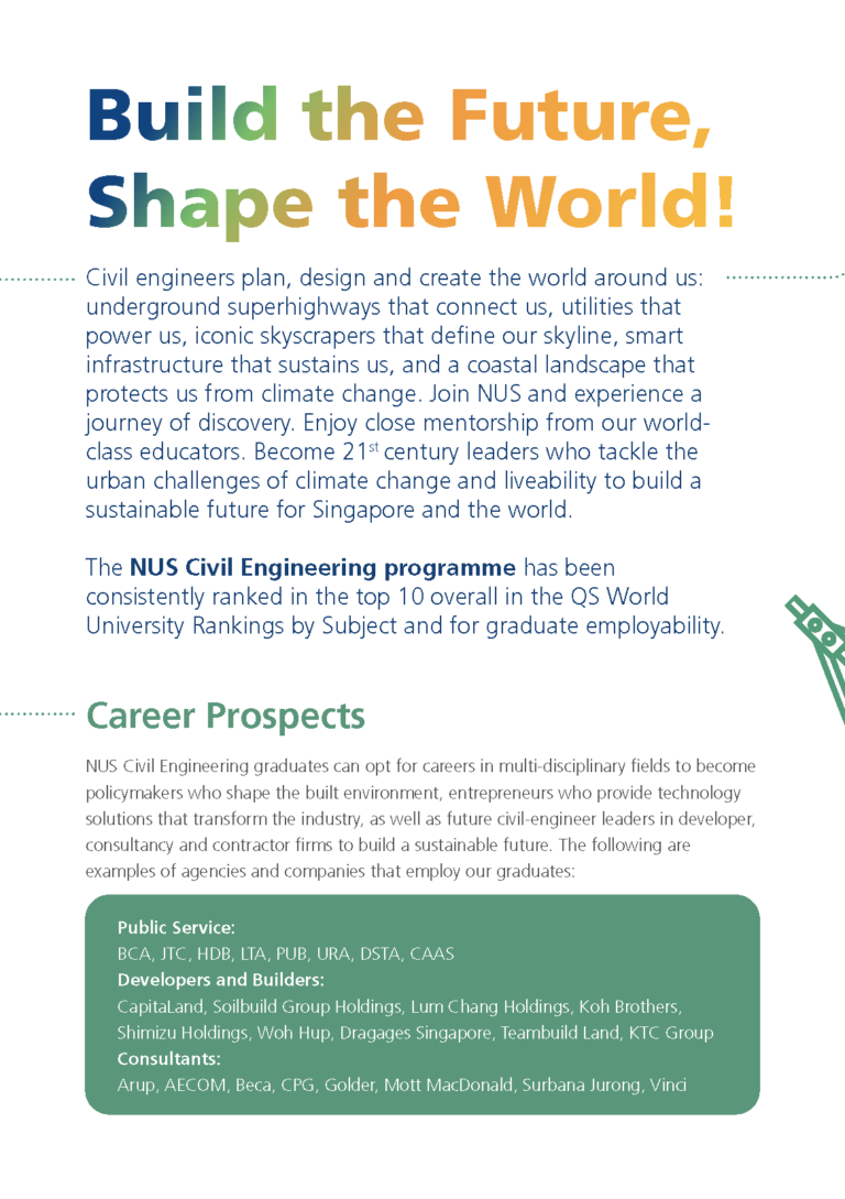 Bachelor of Engineering (Civil Engineering) | NUS - Civil and ...