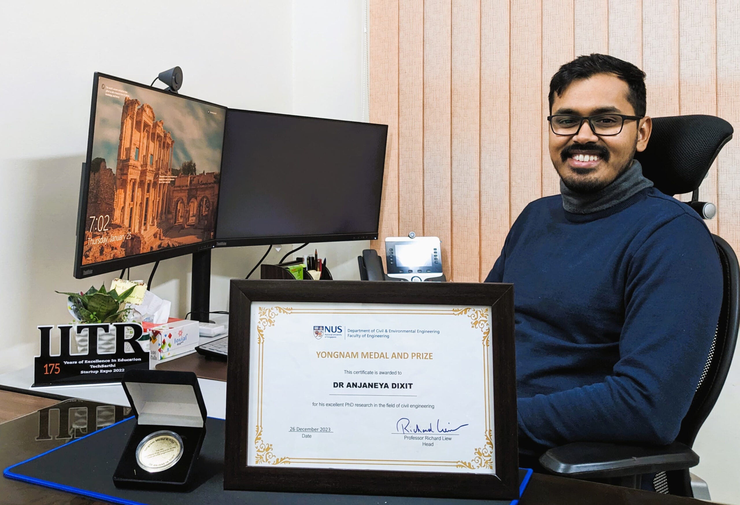 Yongnam Award 2023 - Anjaneya Dixit - Civil and Environmental Engineering | NUS