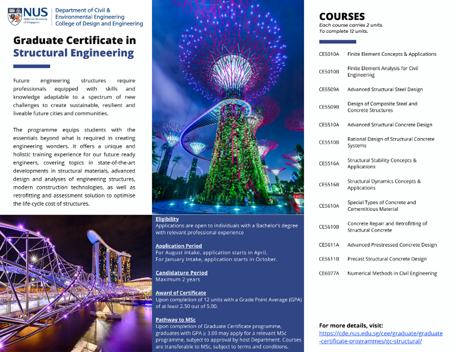 Graduate Certificate in Structural Engineering (GC SE) | NUS - Civil and Environmental ...