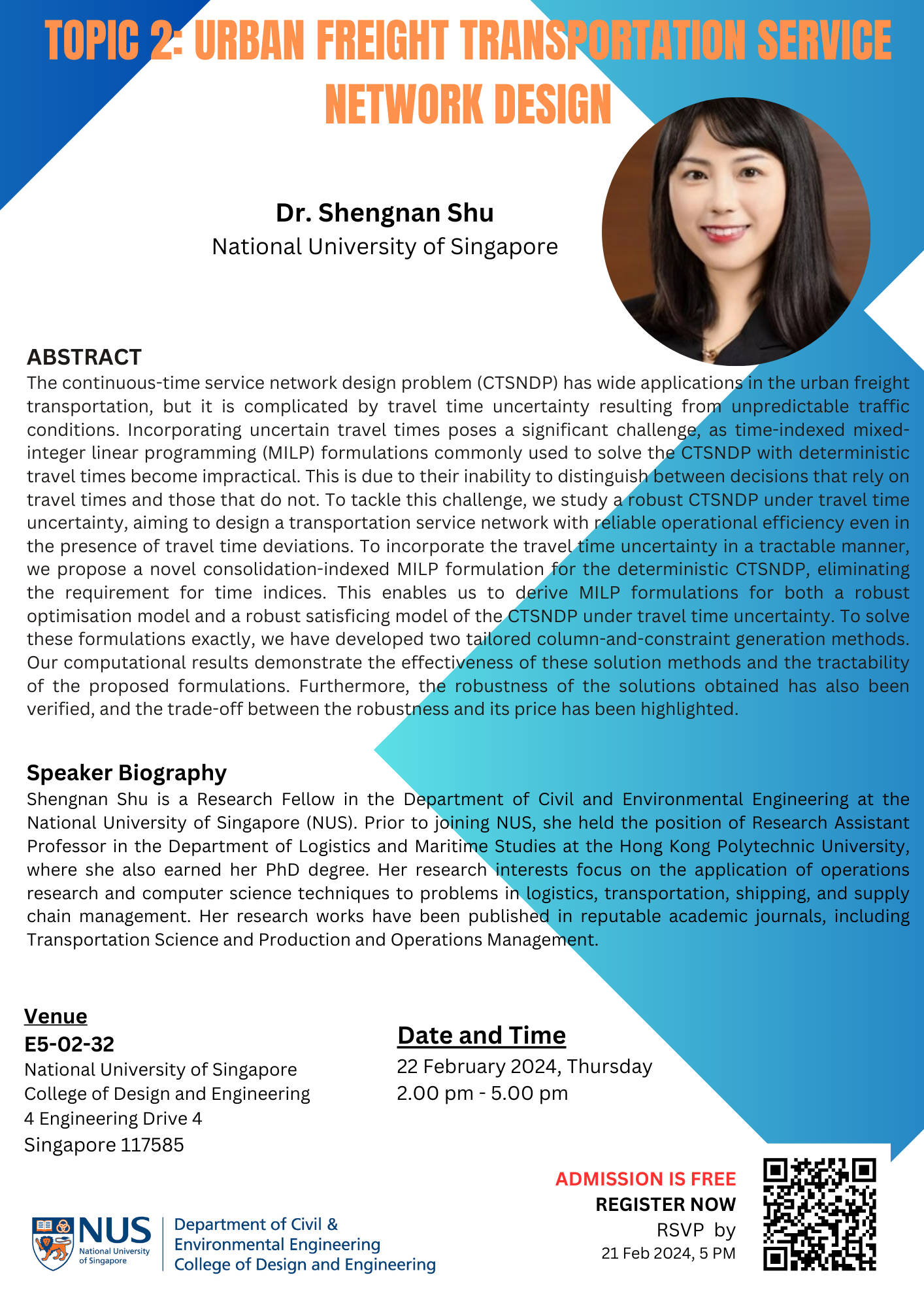 CEE Seminar: Urban Freight Analytics & Urban Freight Transportation ...