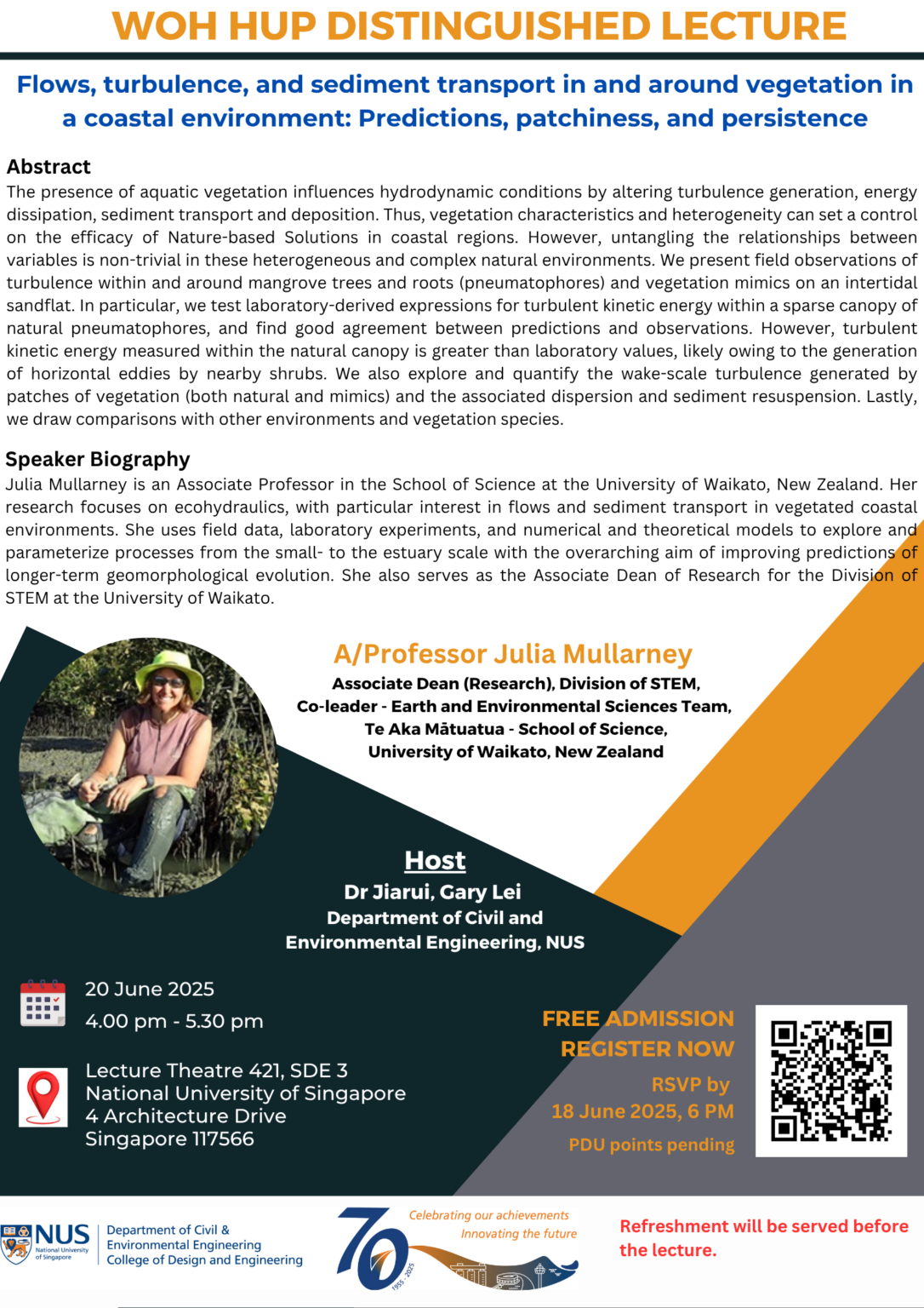 Woh Hup Distinguished Lecture - Flows, turbulence, and sediment ...