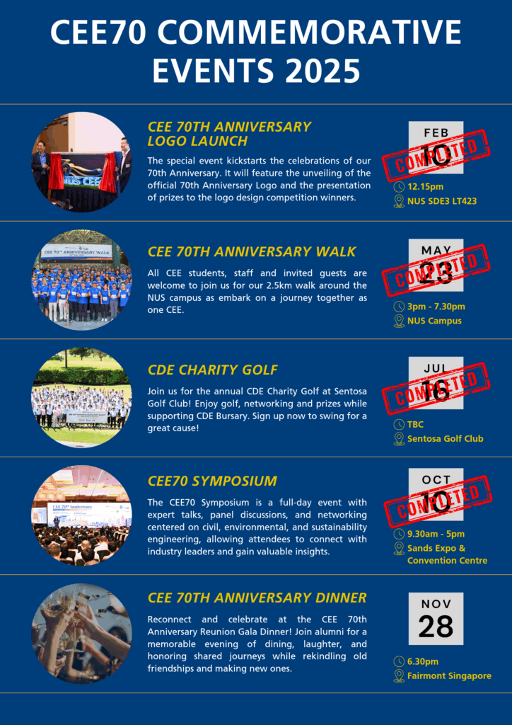 CEE 70th Anniversary Celebrations - Civil and Environmental Engineering | NUS