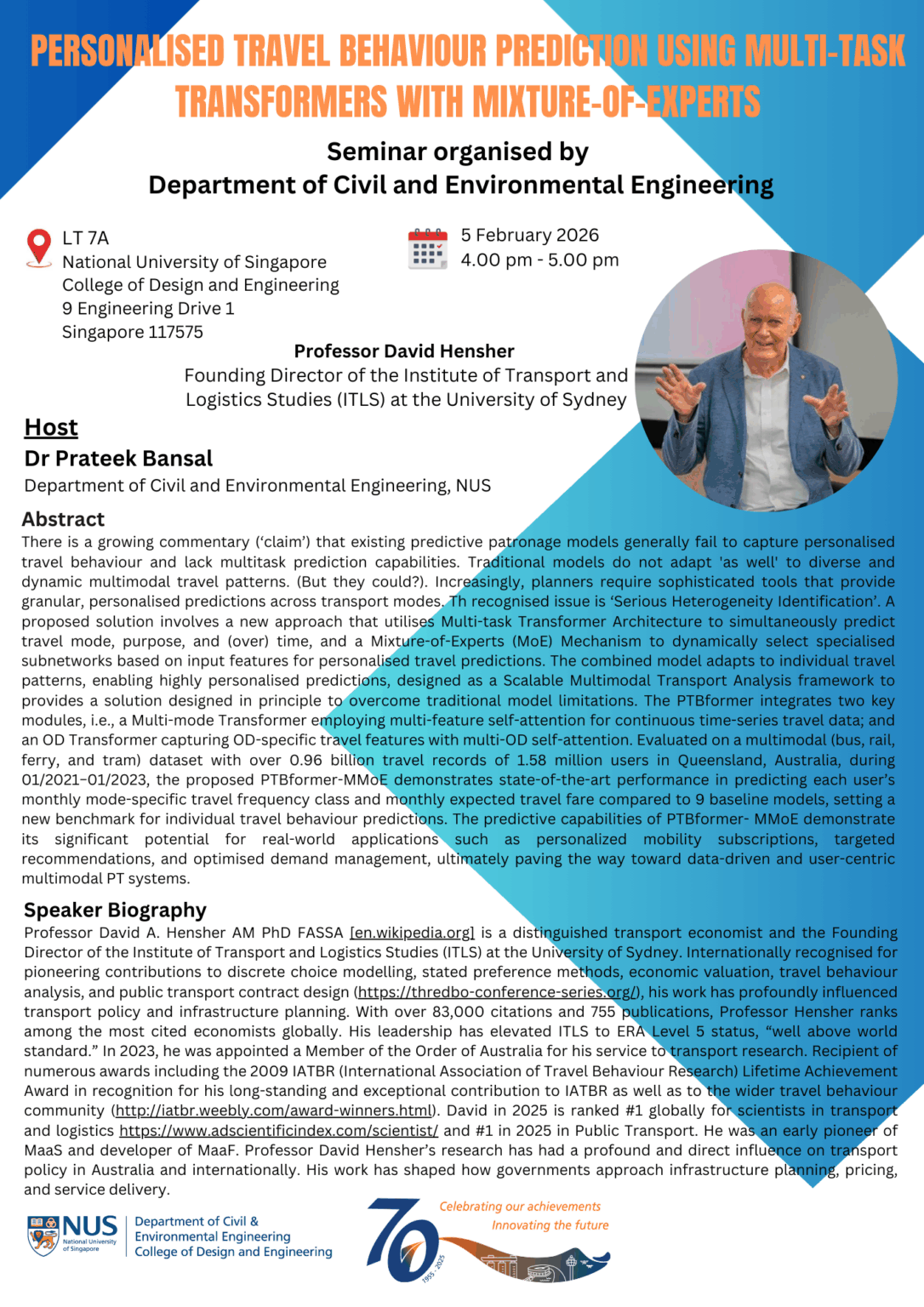 CEE Seminar: Personalised Travel Behaviour Prediction Using Multi-Task ...