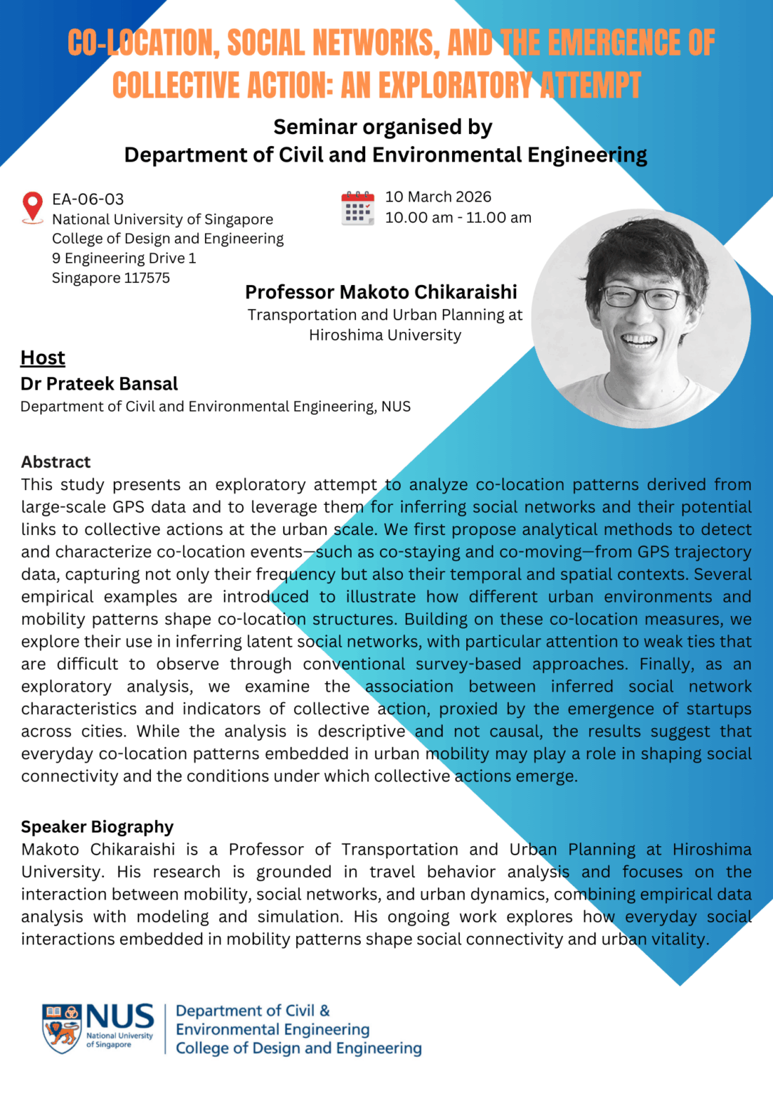 CEE Seminar - Co-location, Social Networks, and the Emergence of ...