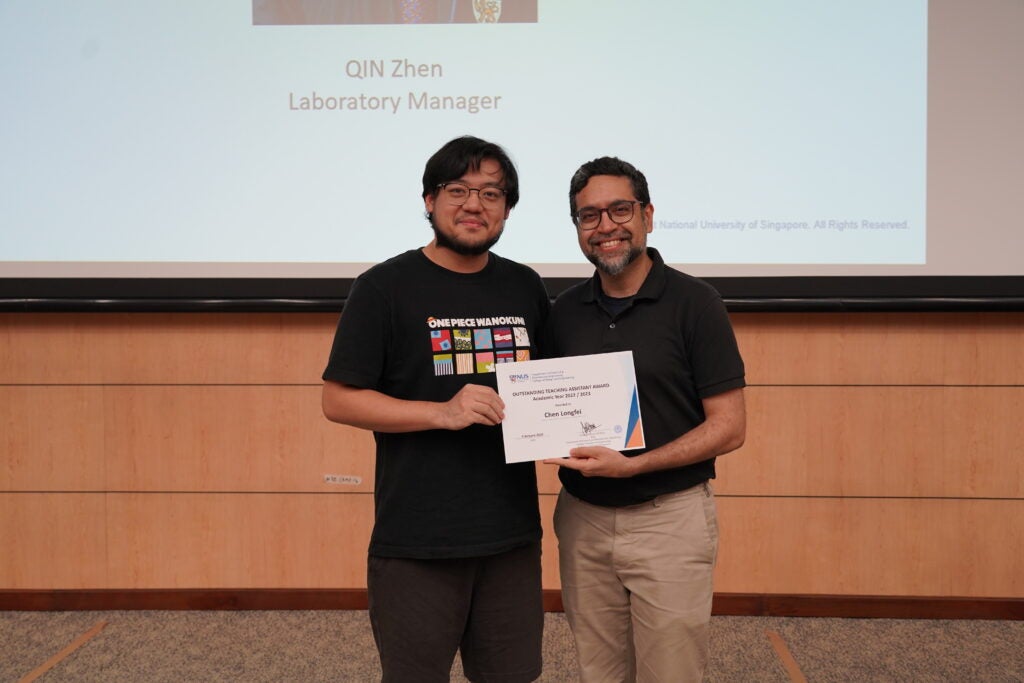 Outstanding Teaching Assistant Award AY22/23 – Chemical and Biomolecular Engineering