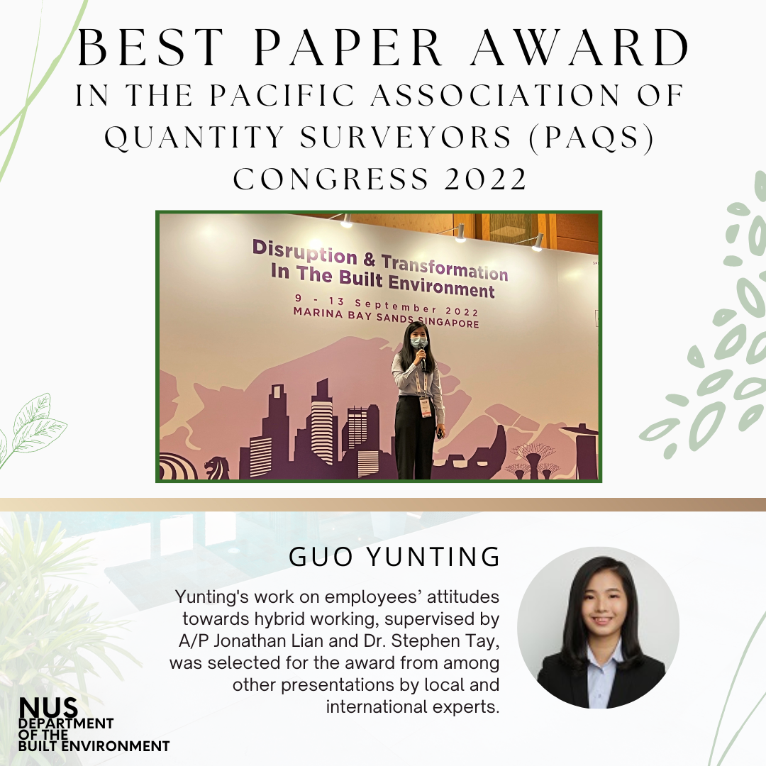 Congratulations to Guo Yunting for clinching the Best Paper Award in ...