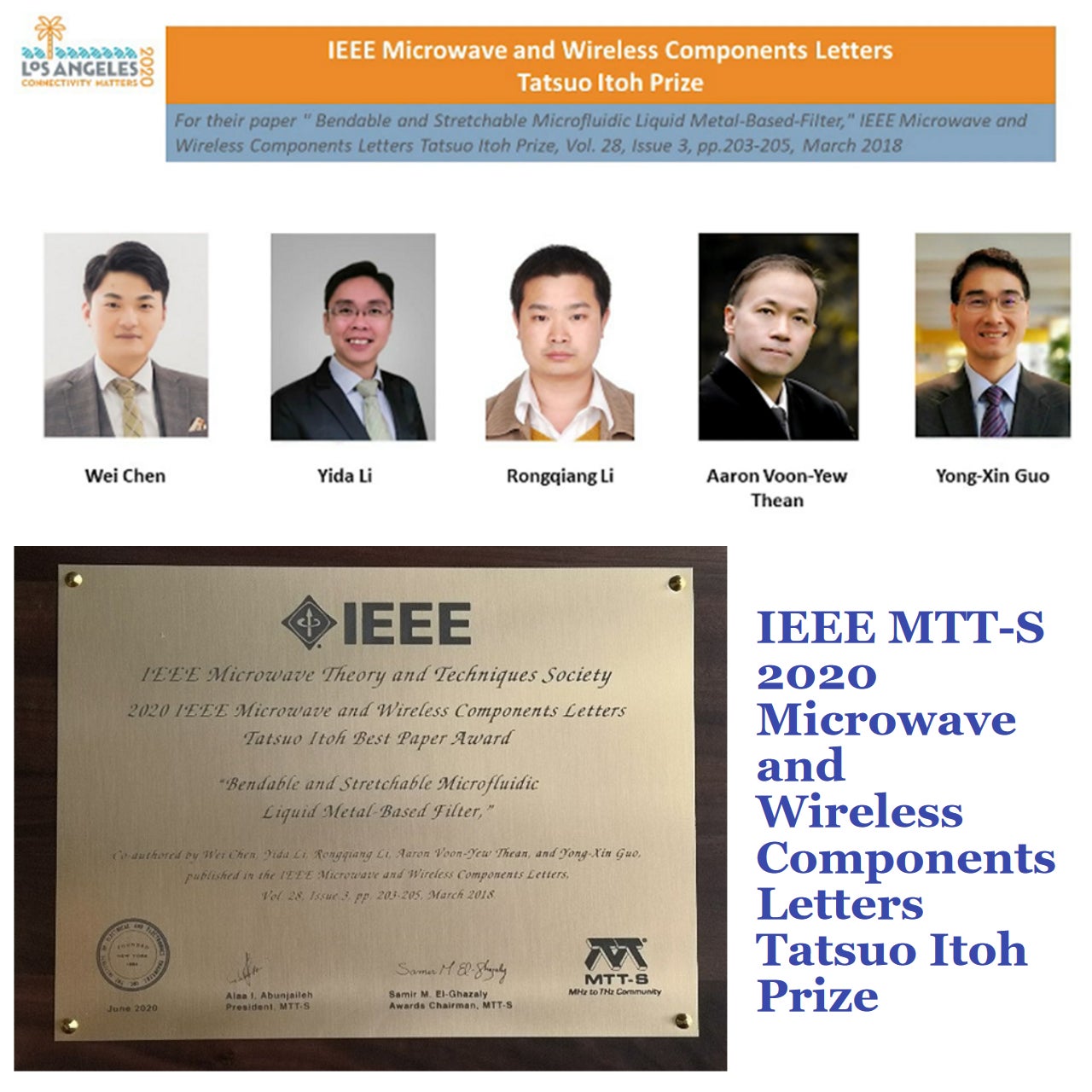 IEEE MTT-S 2020 Microwave and Wireless Components Letters Tatsuo Itoh ...