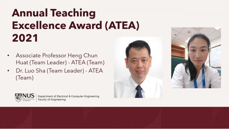 Annual Teaching Excellence Award (ATEA) 2021 – Electrical and Computer ...