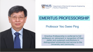 Emeritus Professorship – Professor Yeo Swee Ping – Electrical and ...
