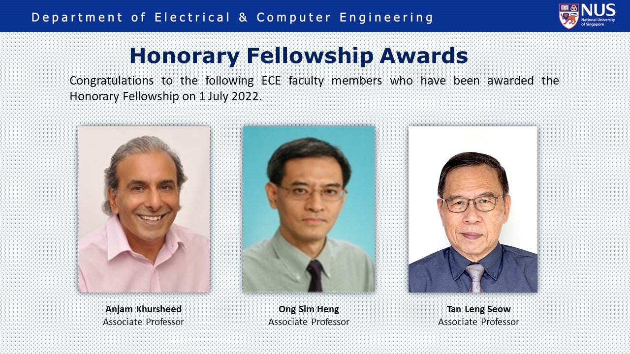 Honorary Fellowship Awards – Electrical and Computer Engineering