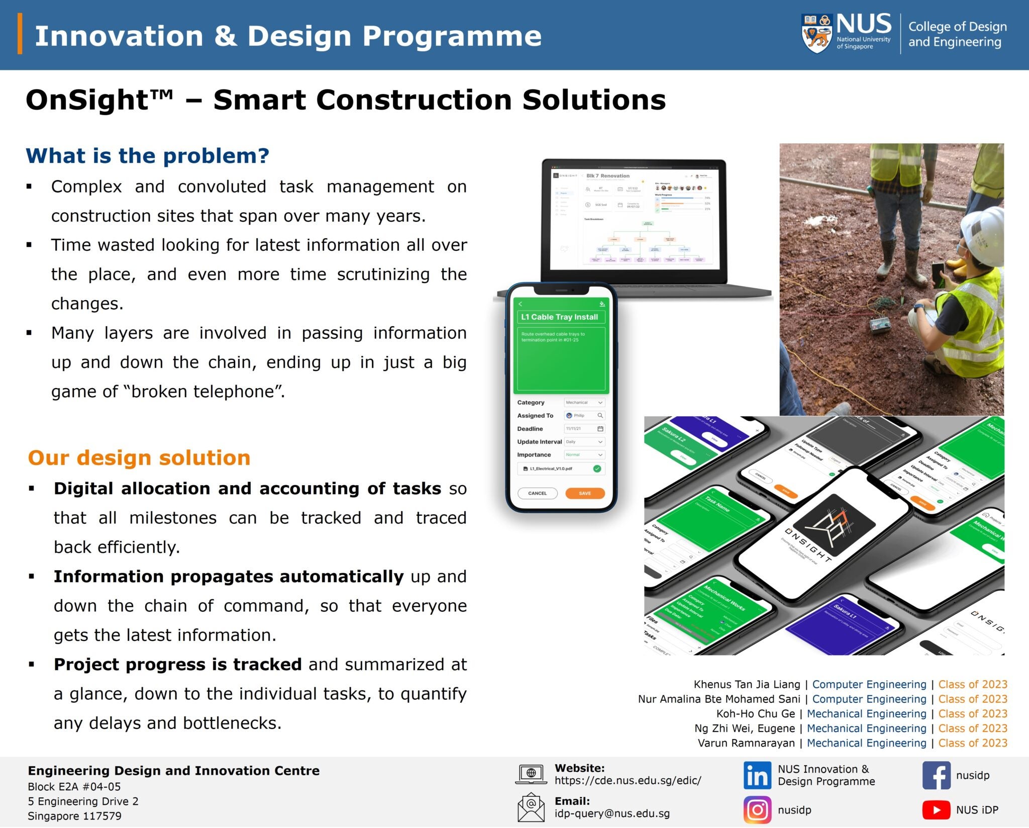 OnSight: Smart construction solutions – Engineering Design and Innovation Centre