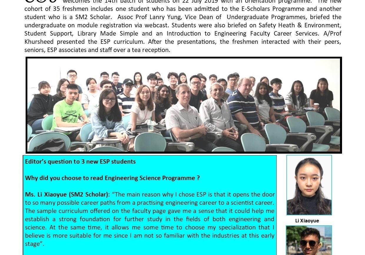 Engineering Science Programme – Engineering Science Programme