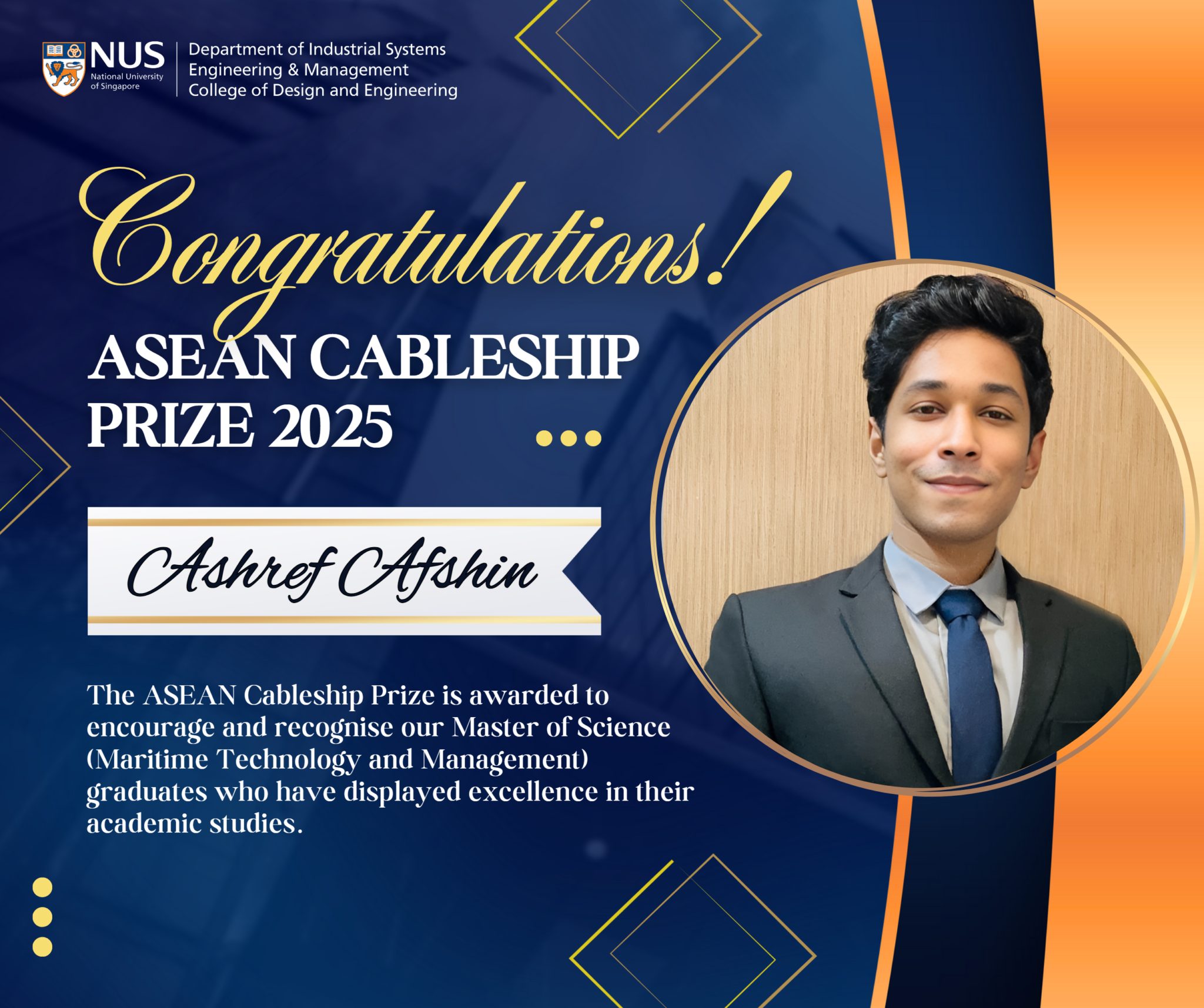 ASEAN Cableship Award 2025 – Industrial Systems Engineering and Management