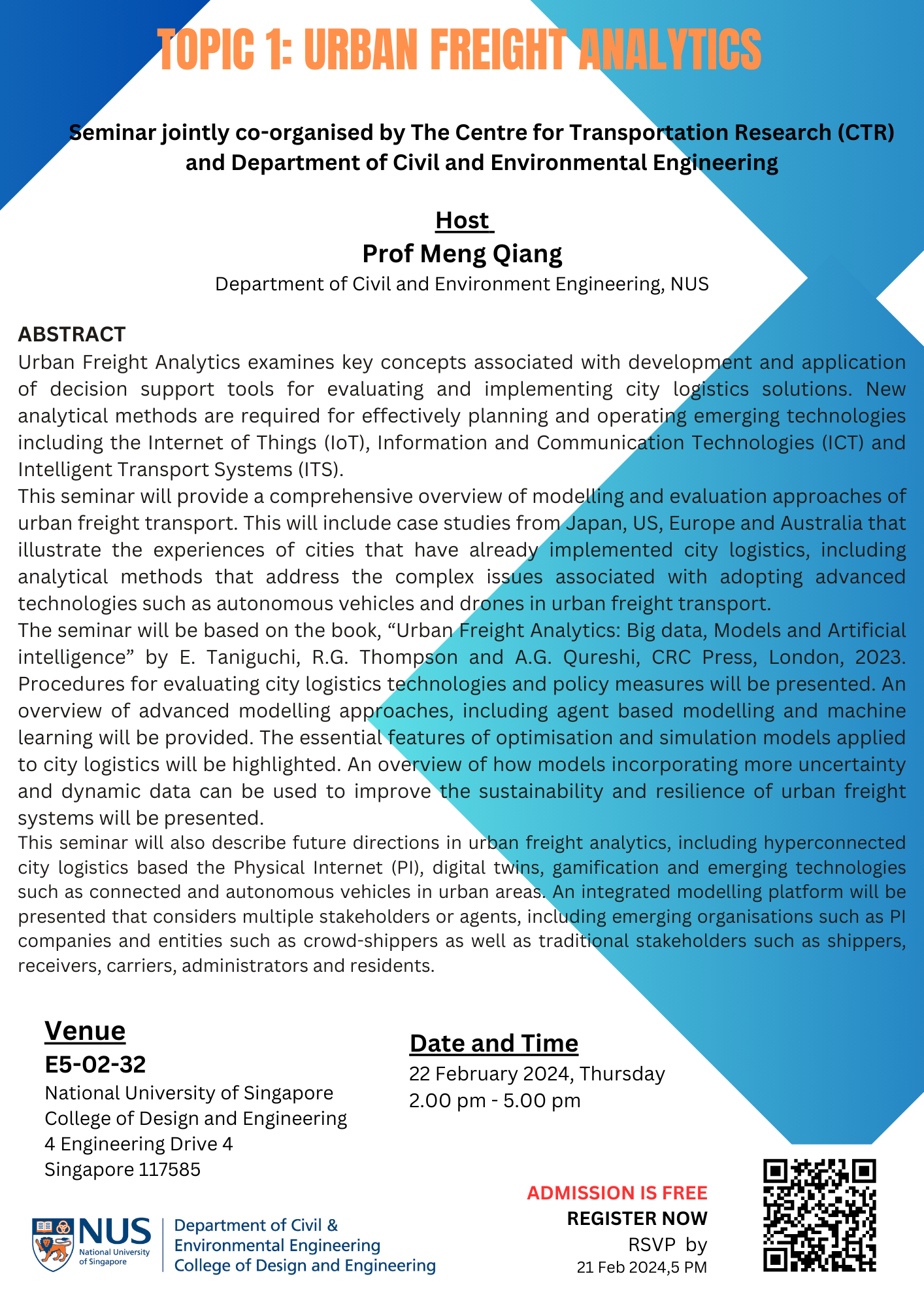 CEE Seminar: Urban Freight Analytics & Urban Freight Transportation ...
