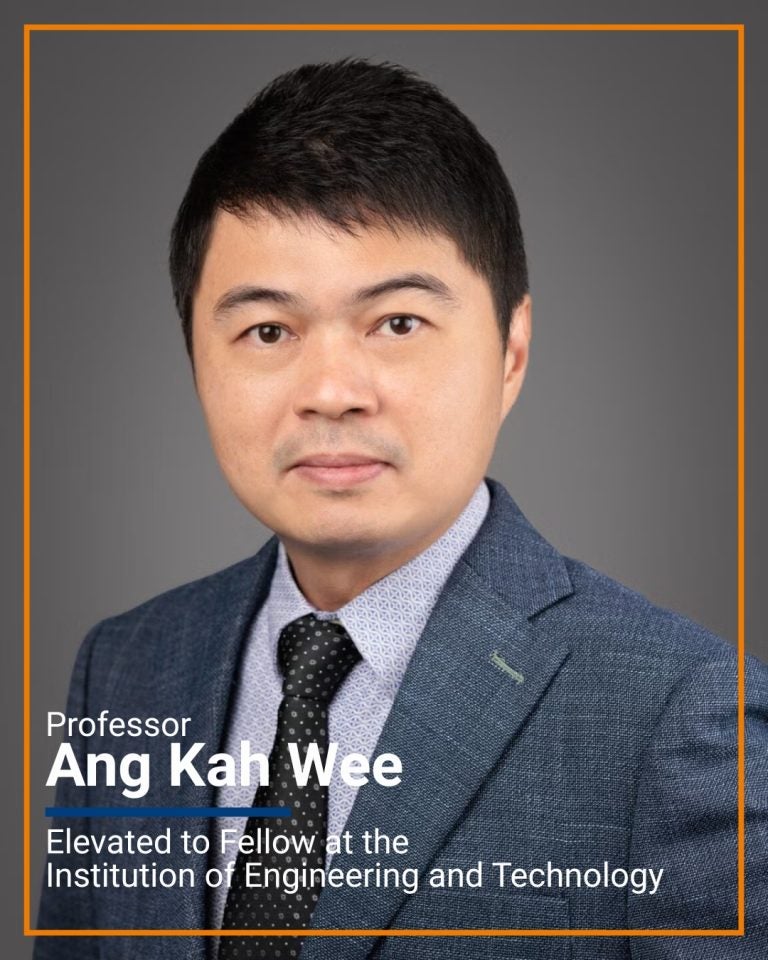 Prof Ang Kah Wee elected Fellow, IET - College of Design and Engineering