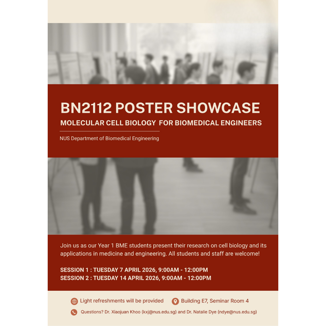 NUS BME Poster Showcase - Molecular Cell Biology for Biomedical ...